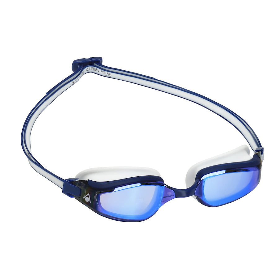 Fastlane Swim Goggles - Titanium Mirror Blue Lens / Blue & White ...